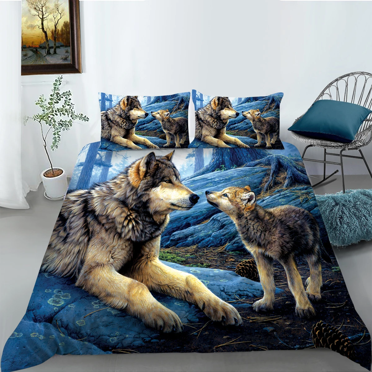 European-Pattern-Hot-Sale-Soft-Bedding-Set-3d-Digital-Wolf-Printing-2 ...