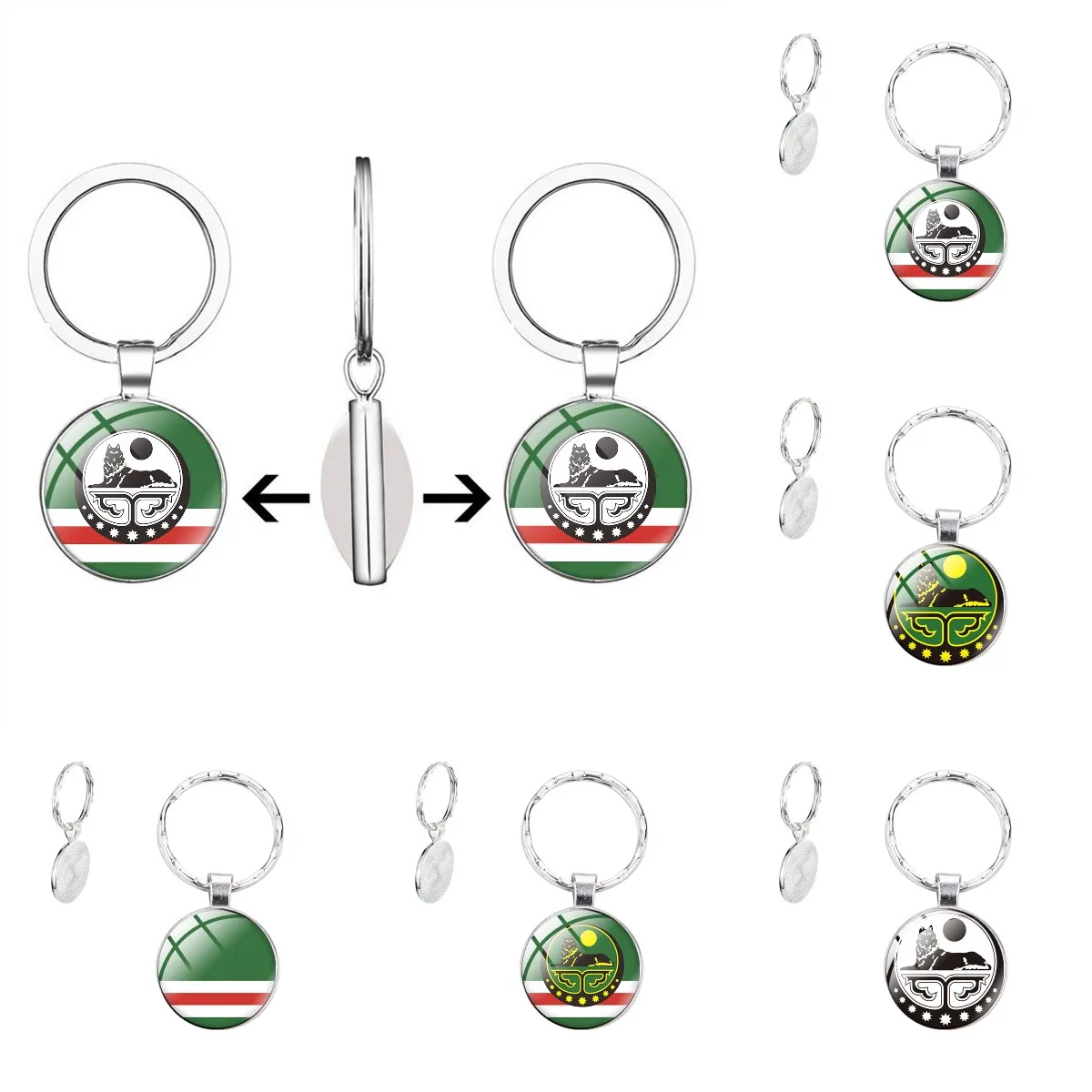 Chechen Republic key chain double-sided glass key chain photo ...