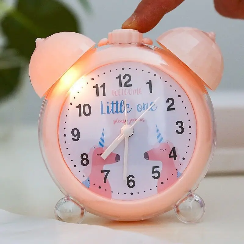 New-1PC-Cartoon-Unicorn-Rabbit-Round-Heart-Alarm-Clock-Desk-Table ...