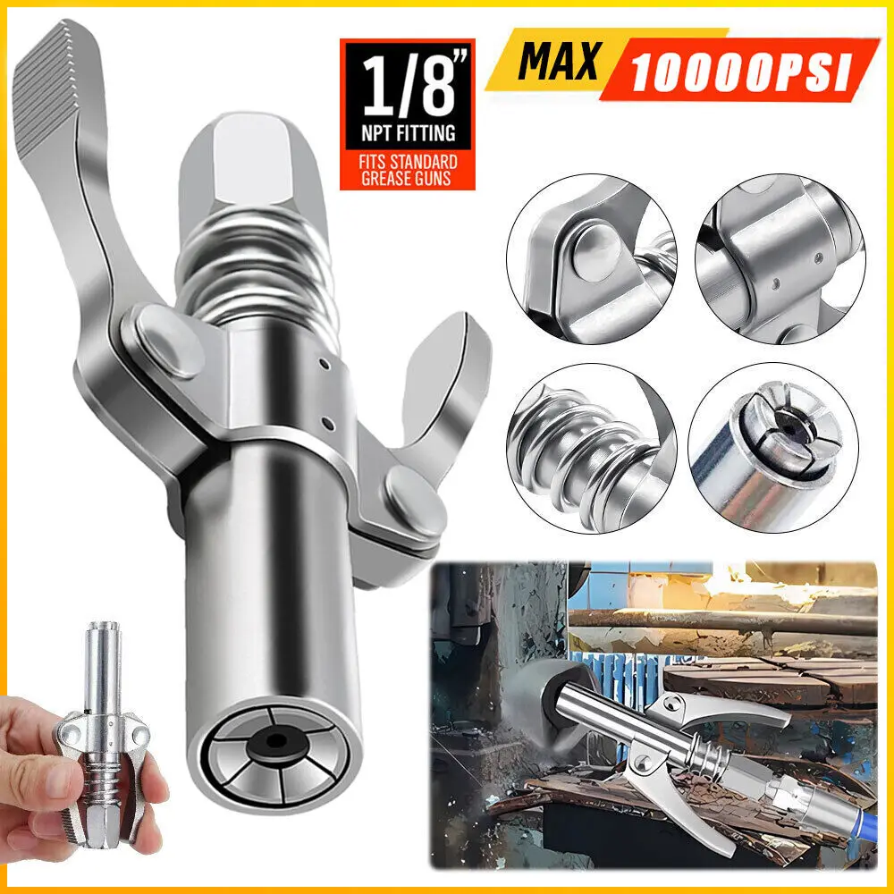 1/8 NPT Grease Gun Adapter Double Handle Grease Gun Coupler - Leak ...