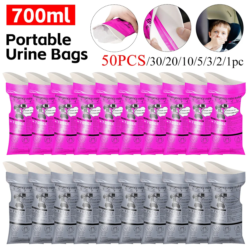50PCS-1PC-700ml-Portable-Car-Urine-Bag-Vomit-Bags-Disposable-Sealed ...
