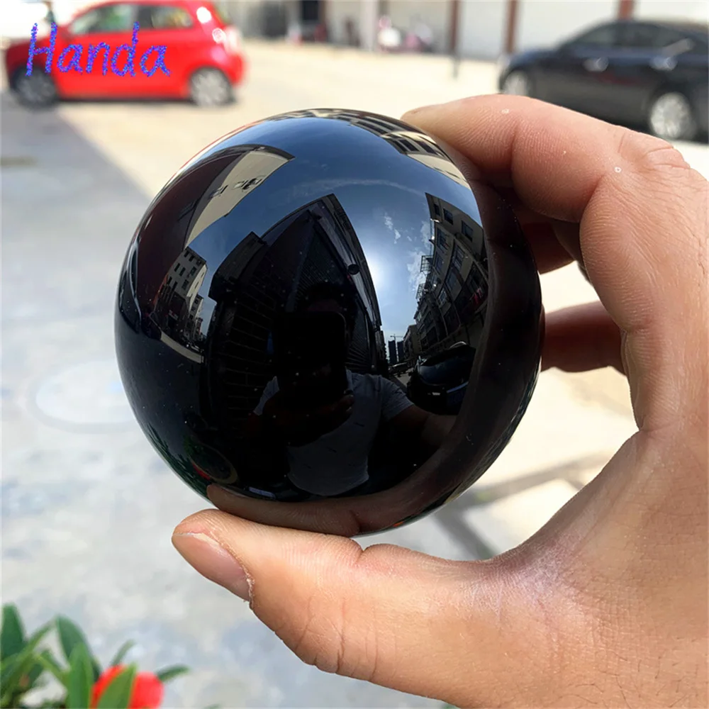 Black Obsidian Sphere Natural Crystal Ball Polished Stones Healing ...