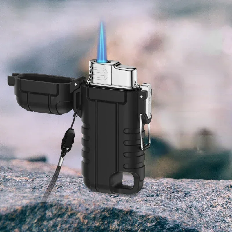 New-Waterproof-Direct-flush-Butane-Gas-Lighter-Outdoor-Camping-Portable ...