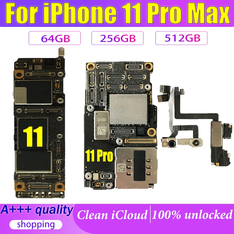 100% Working For iPhone 11 / 11 Pro Max Mainboard Unlocked Logic Board ...