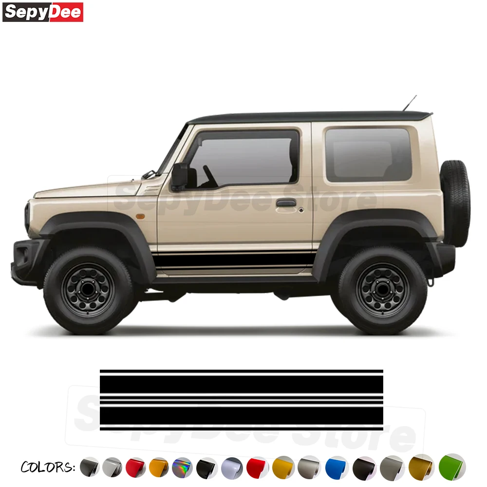 2Pcs-For-Suzuki-Jimny-Car-Door-Side-Skirt-Stickers-Auto-Body-Decor ...