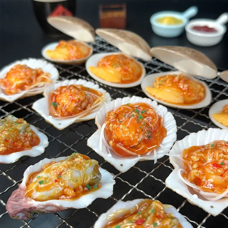 Simulated-Oyster-Fans-Scallop-Fake-Food-Seafood-Model-Barbecue-Props ...