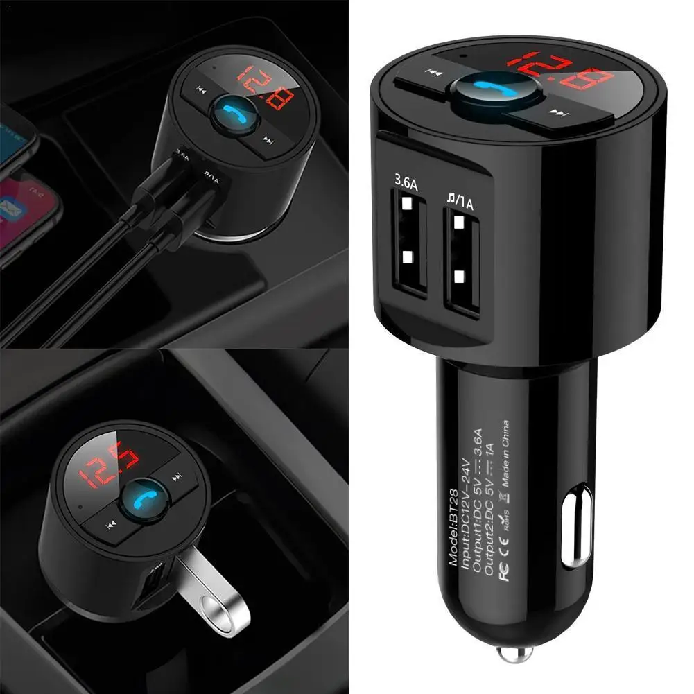 FM Transmitter Modulator Car Wireless Bluetooth 3.6A USB Fast Charger ...