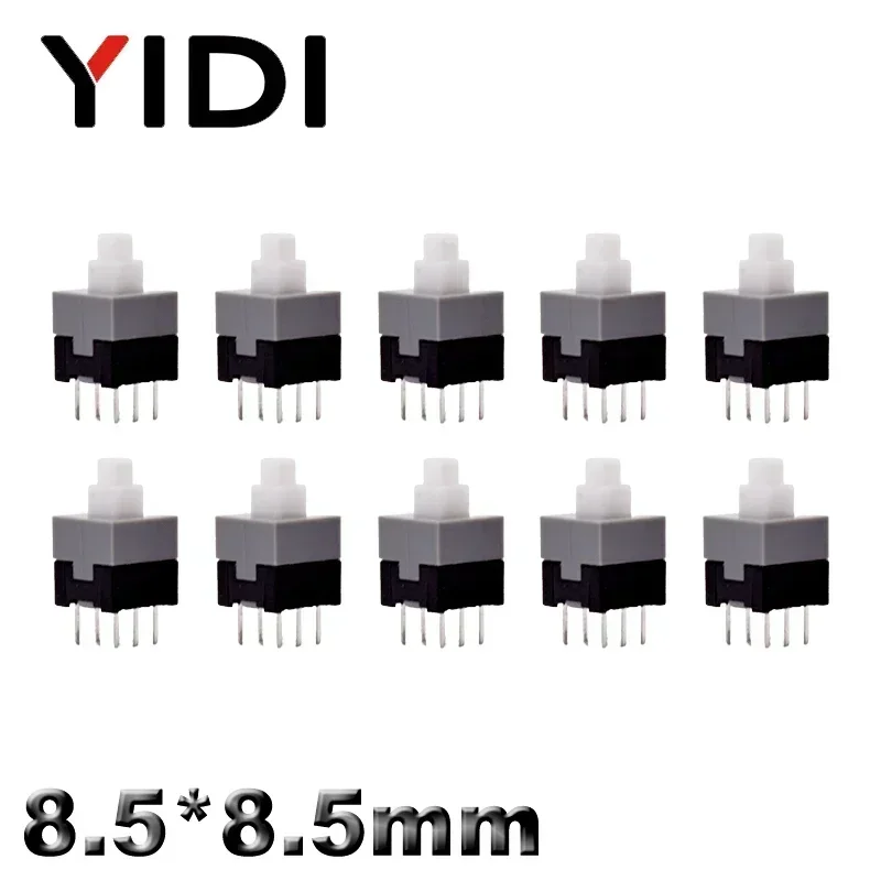 10 piezas PCB Tact Tactile Micro Mini Latching Push Button On Off Auto Lock Unlock Switch DIP 6 ...