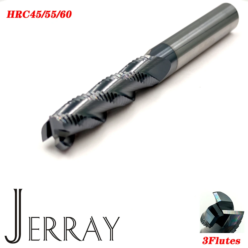 JERRAY-D4-6-8-10-12mm-HRC45-55-60-Tungsten-solid-carbide-Roughing-End ...