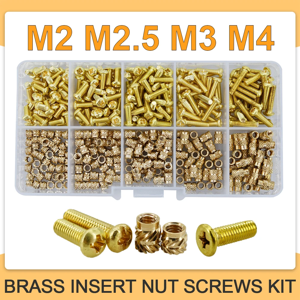 M2-M2-5-M3-M4-Heat-Threaded-Insert-Nut-and-Bolts-Set-Phillips-Cross ...