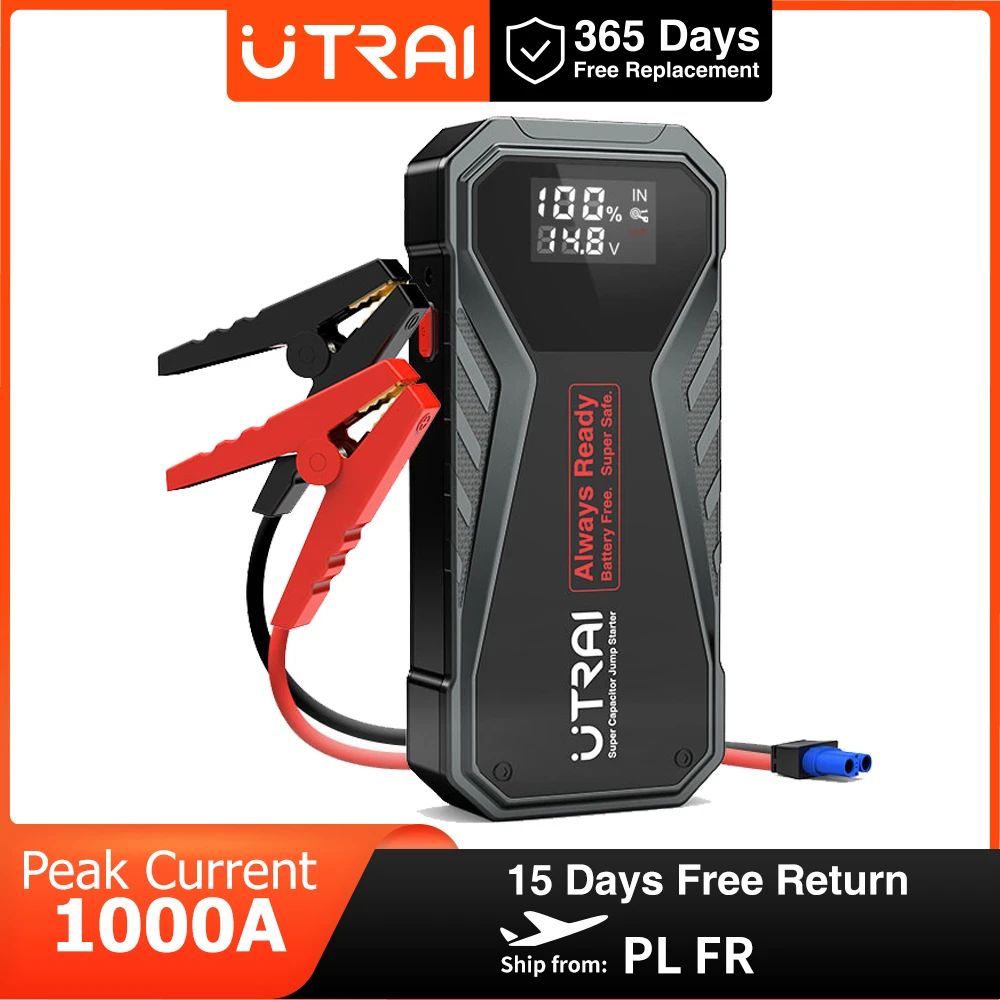 UTRAI Super Capacitor Car Jump Starter Super Safe Battery Less Quick ...