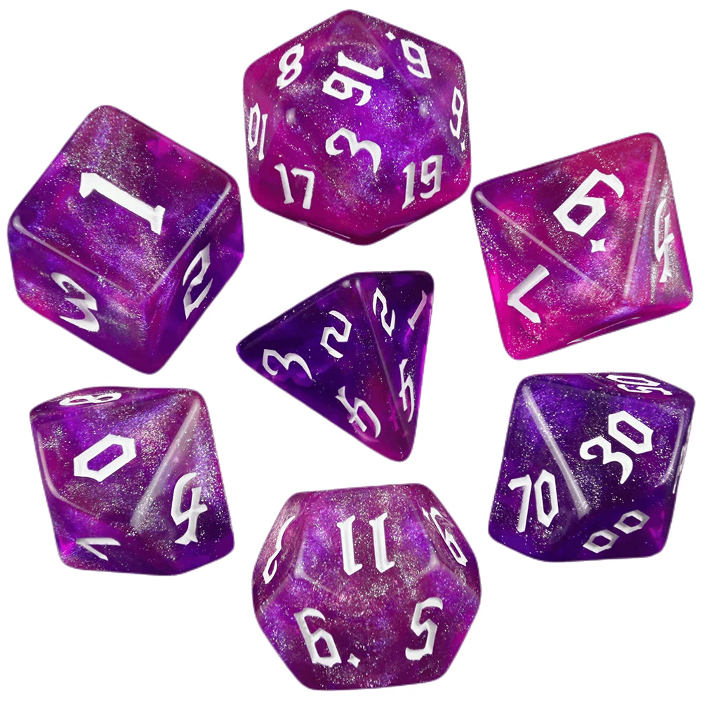 Iridescent Glitter RPG Polyhedral Dice Set for DND Game Dungeon and ...