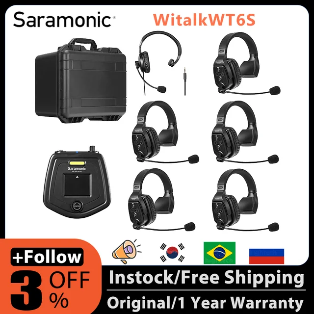 Saramonic Witalk WT7S Full Duplex Wireless Intercom Headset, 57% OFF
