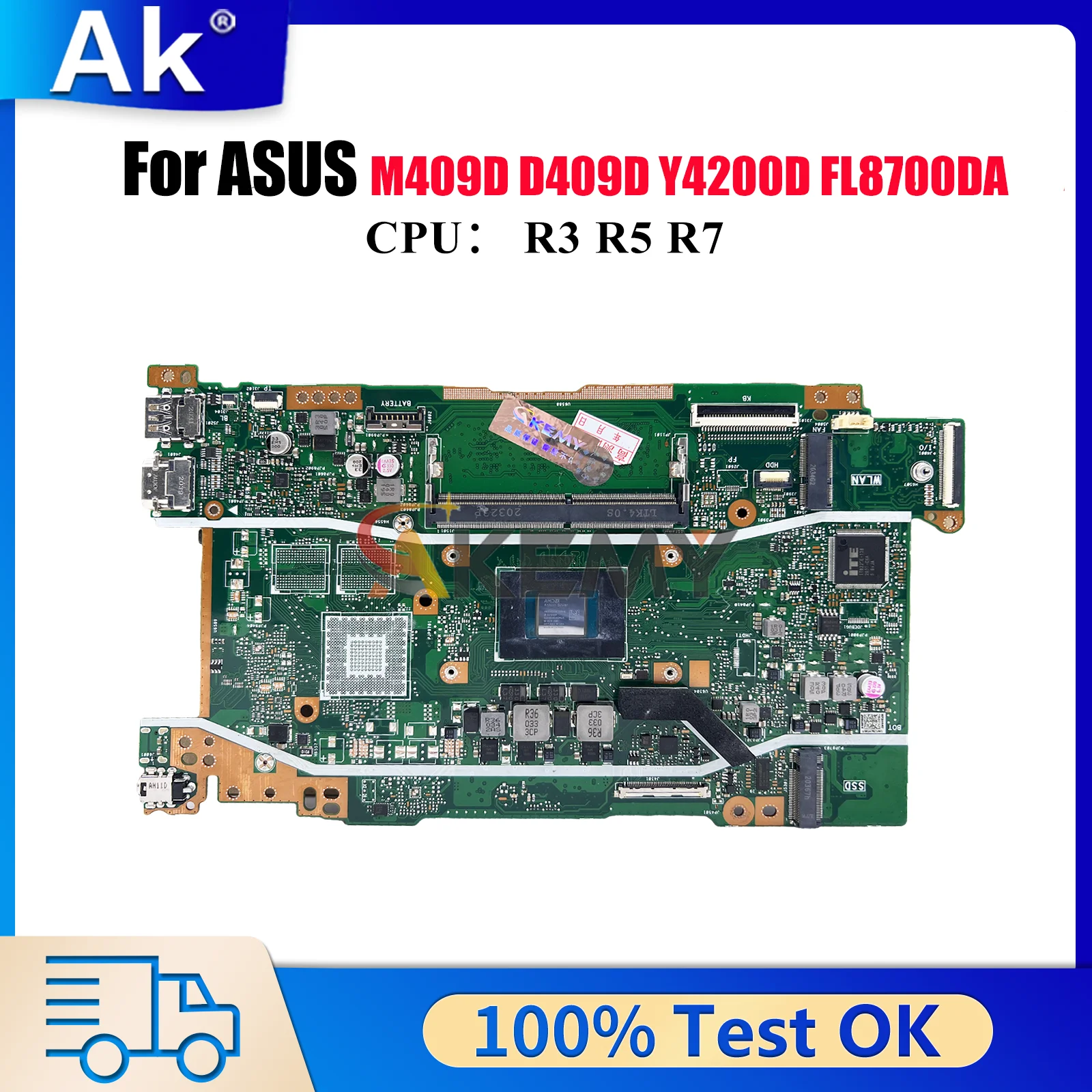 X409DA Laptop Placa-mãe Para ASUS FL8700DA D409D Y4200D D509D M509D ...