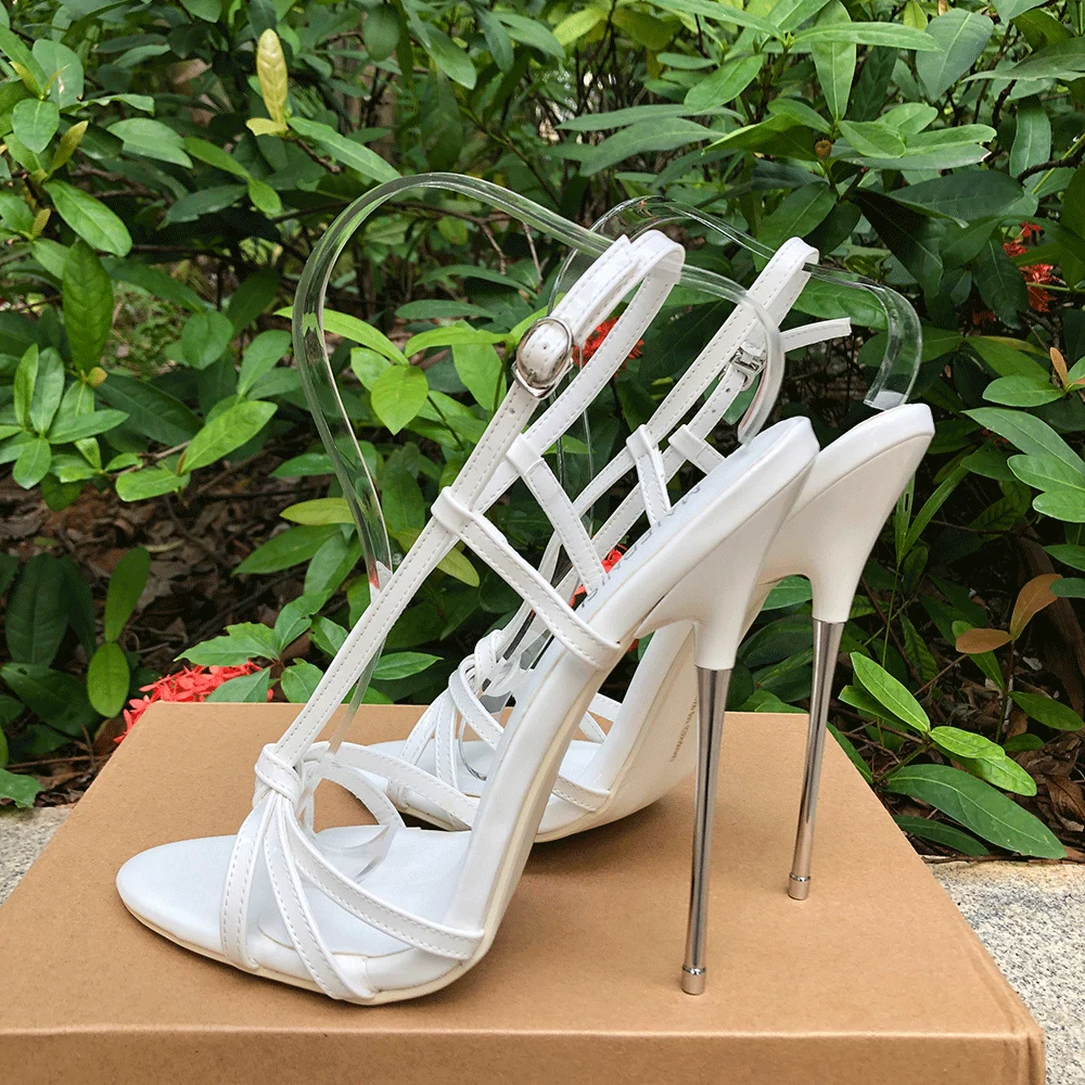 16cm-Extreme-Thin-High-Heel-Sandals-Sexy-Women-White-Stilettos-Pumps ...