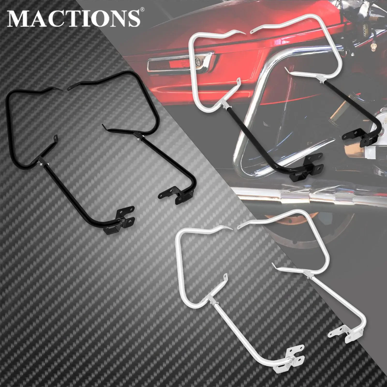 Motorcycle-Saddlebag-Bracket-Guard-Crash-Bars-Kits-Support-Steel-For ...