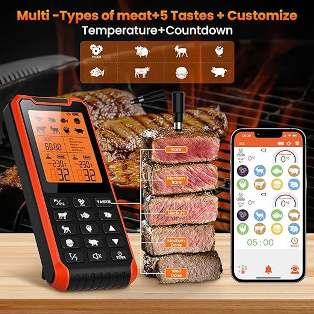 Wireless-Oven-Thermometer-Dual-Probe-Big-Screen-Digital-Bluetooth-Meat ...