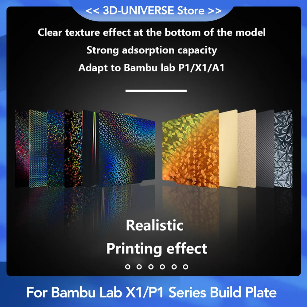For-Bambu-Lab-X1-P1S-Build-Plate-257x257mm-Bed-Texture-Double-Sided ...
