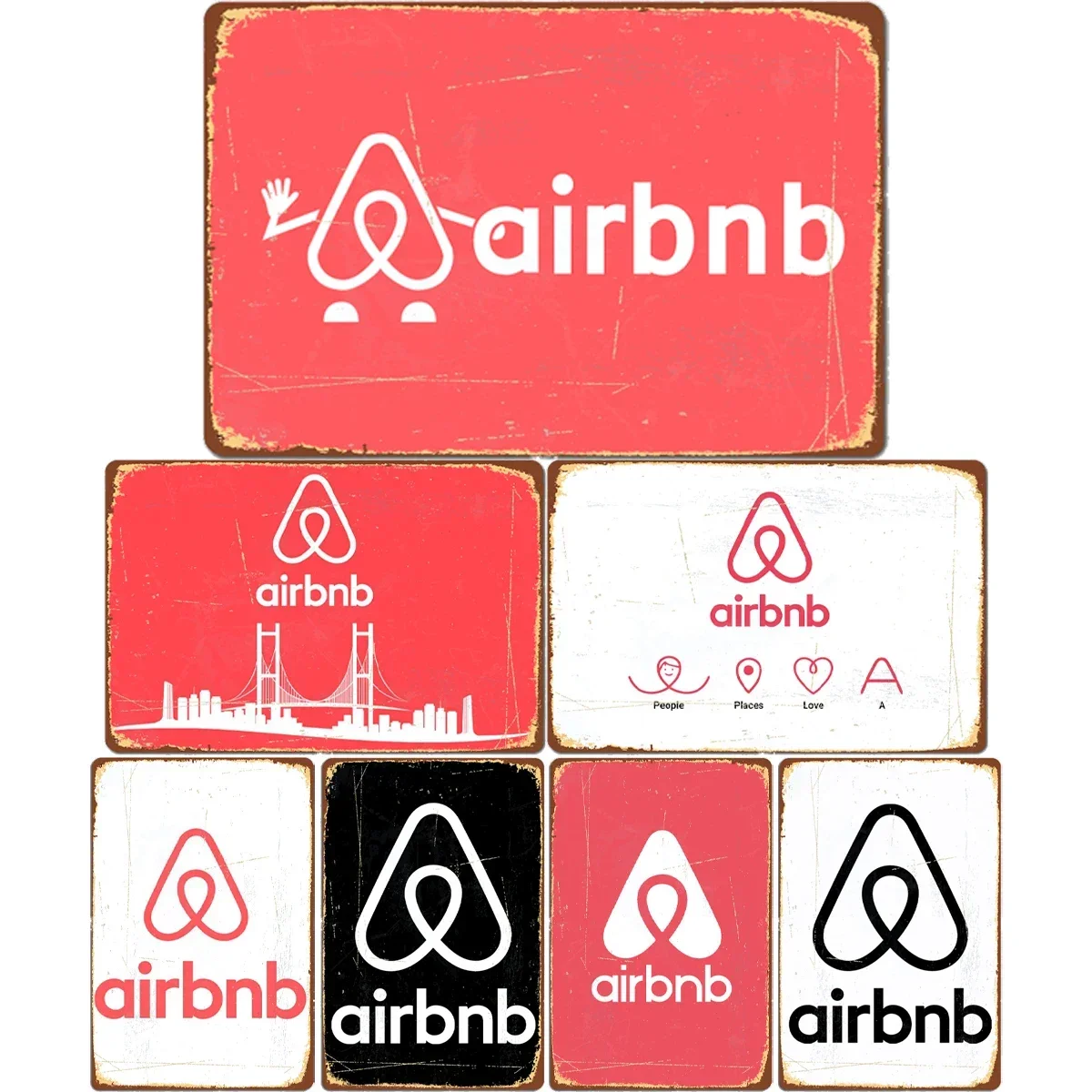 Vintage Airbnb Logo 1 Metal Plaque Poster Wall Decor Cinema Living Room ...