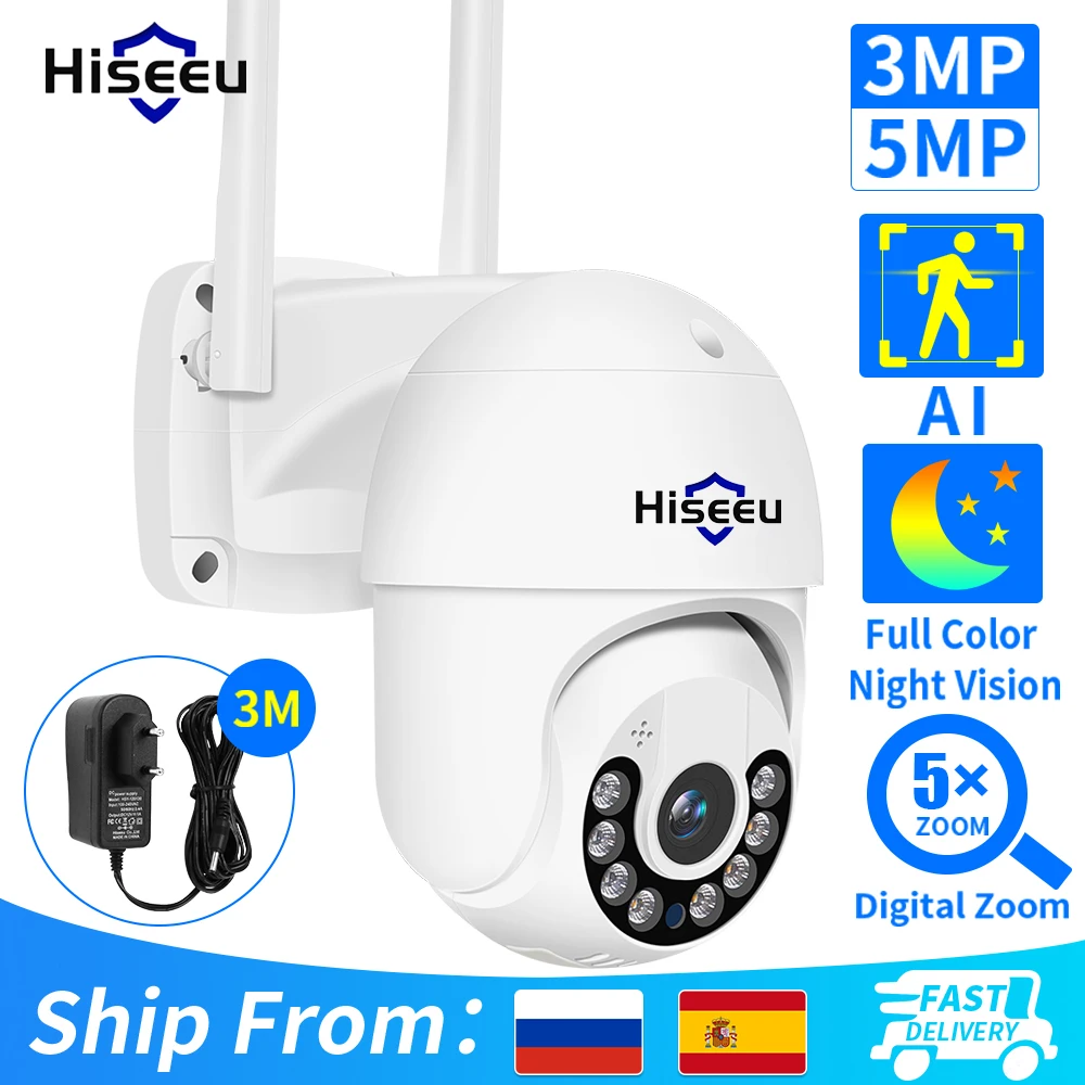 Hiseeu-4K-8MP-PTZ-Wifi-Smart-Camera-5x-Digital-Zoom-Human-Detect-Auto ...