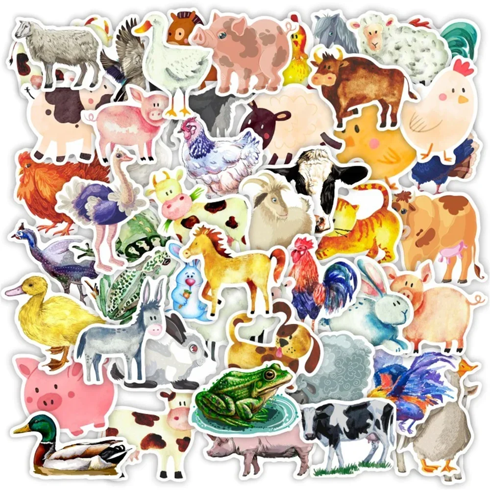 10-30-50PCS-Cute-Cartoon-Animal-Farm-Chicken-Duck-and-Cow-Decorative ...