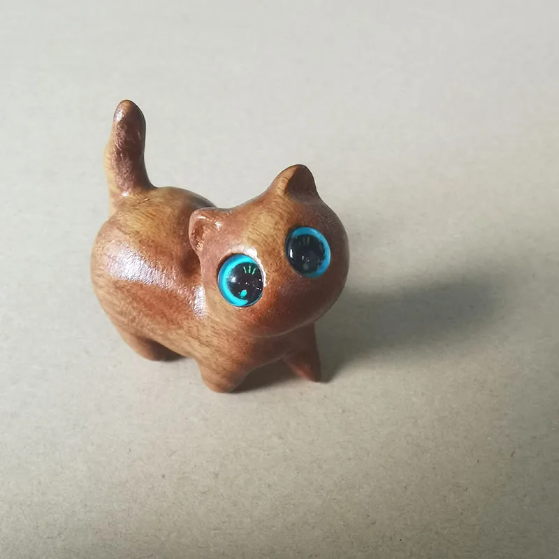 Wood-Carved-Big-Eyed-Cute-Cat-Home-Decoration-Mini-Ornaments-Graduation ...