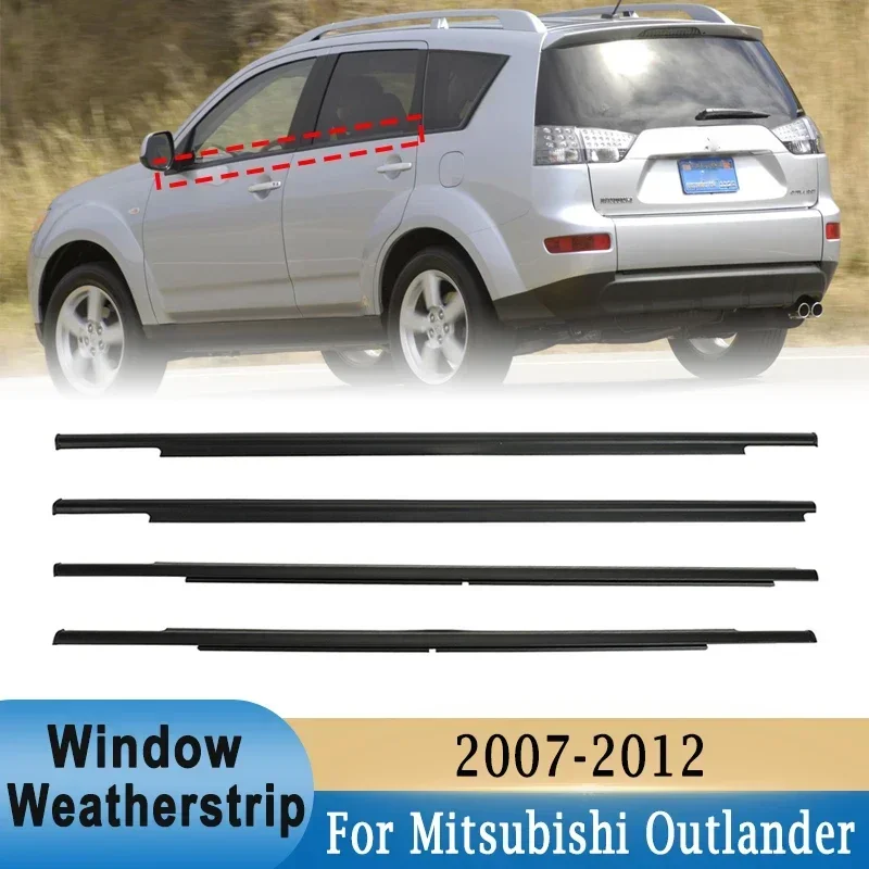 4Pcs-Outer-Windows-Rubber-Weatherstrip-For-Mitsubishi-Outlander-2007 ...