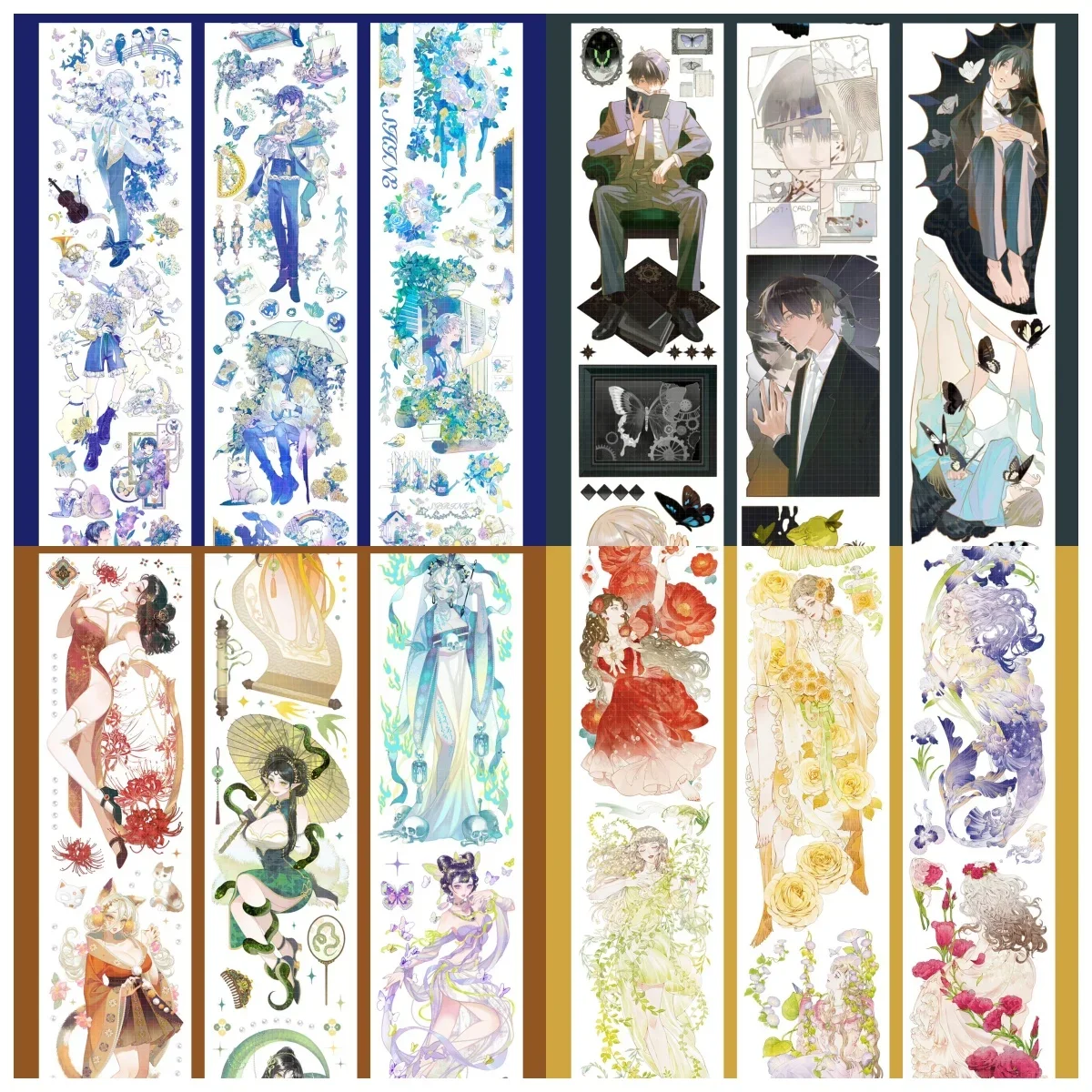 8-5-New-1-loop-girl-Handsome-Boy-Blue-Floral-Washi-PET-Tape-Shell-Light ...