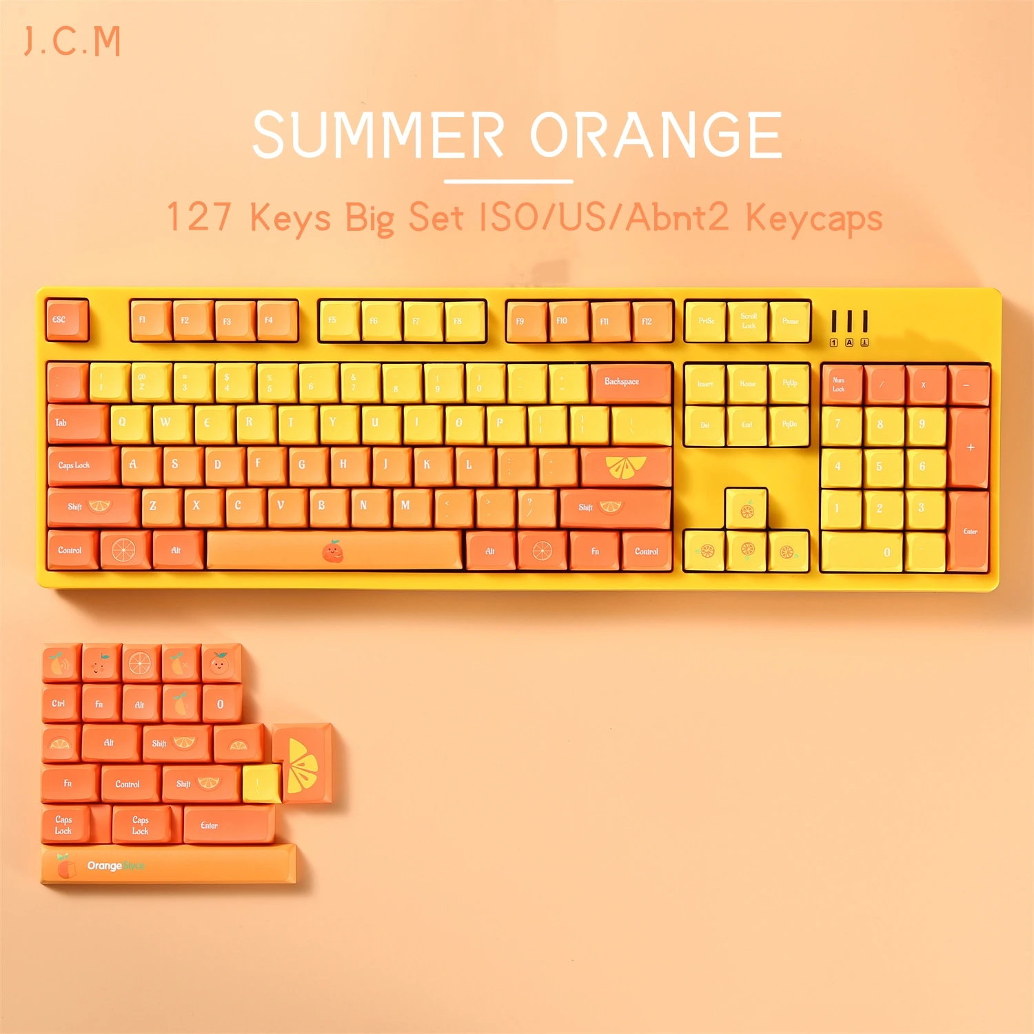 J-C-M-PBT-Keycaps-XDA-Dye-Sublimation-Key-Caps-SUMMER-ORANGE-para-Abnt2 ...