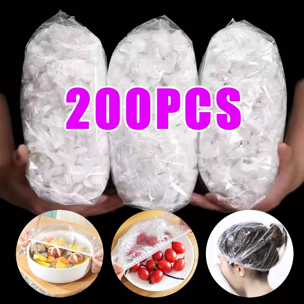 200/10Pcs Disposable Food Cover Elastic Plastic Wrap Bag For Food Lids ...