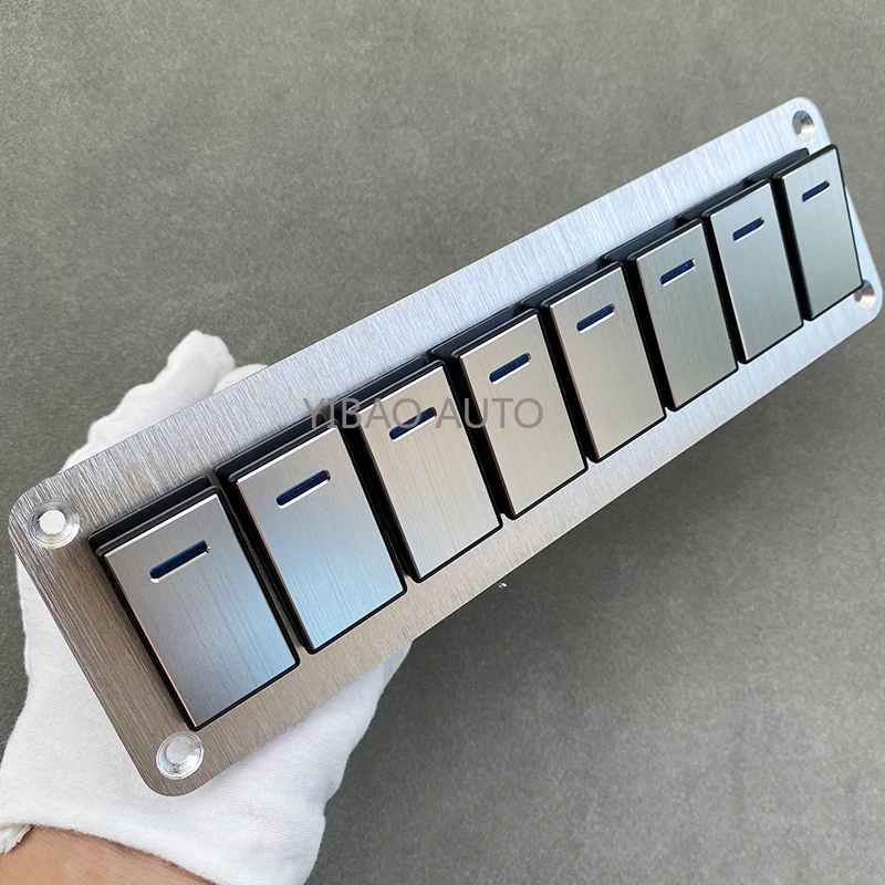 Alloy-switch-panel-Silvery-metal-2-3-4-6-8-Gang-LED-Auto-Rocker-Switch ...