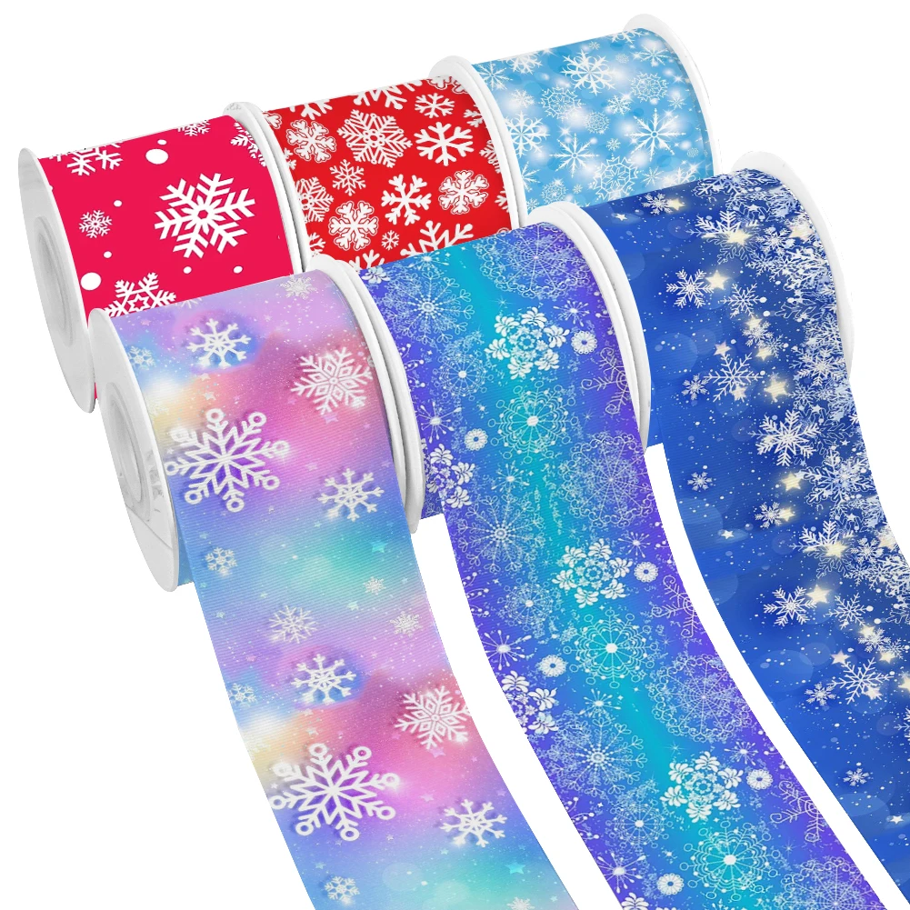 Merry-Christmas-Snowflake-Pattern-Design-Printed-Grosgrain-Satin-Ribbon ...