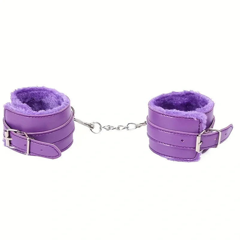 Explosive Sexy Leather Plush Shackles Foot Shackles With Chain, Multi ...