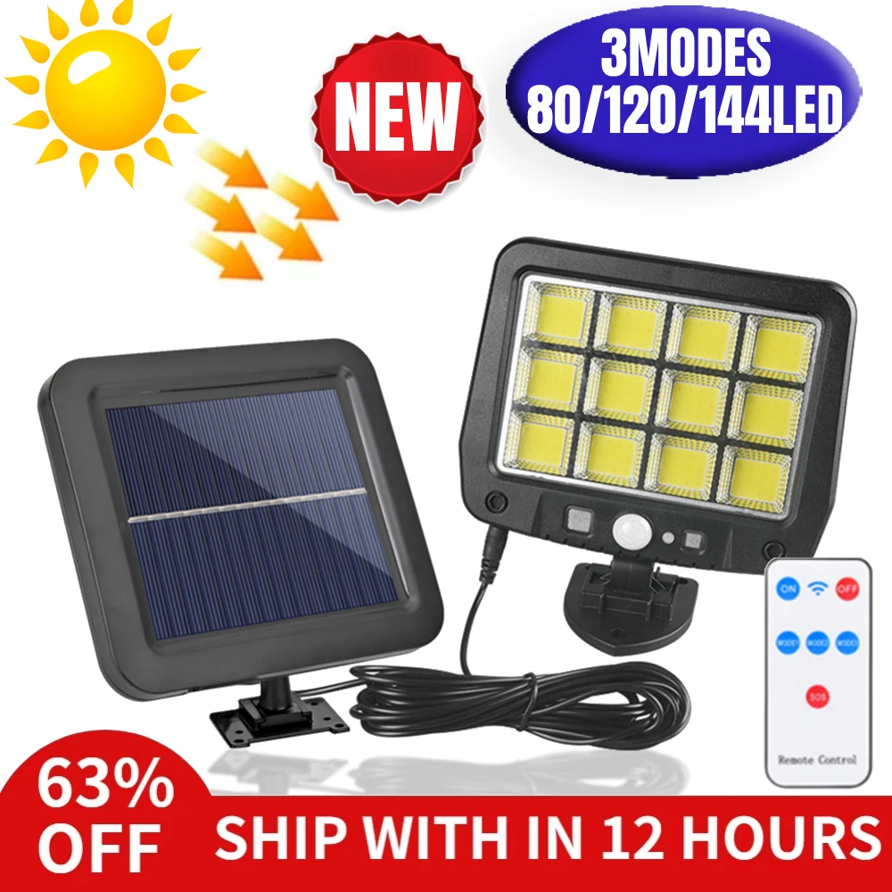 120-144LED-Solar-Light-Outdoors-Remote-Control-Split-Solar-Wall-Light3 ...