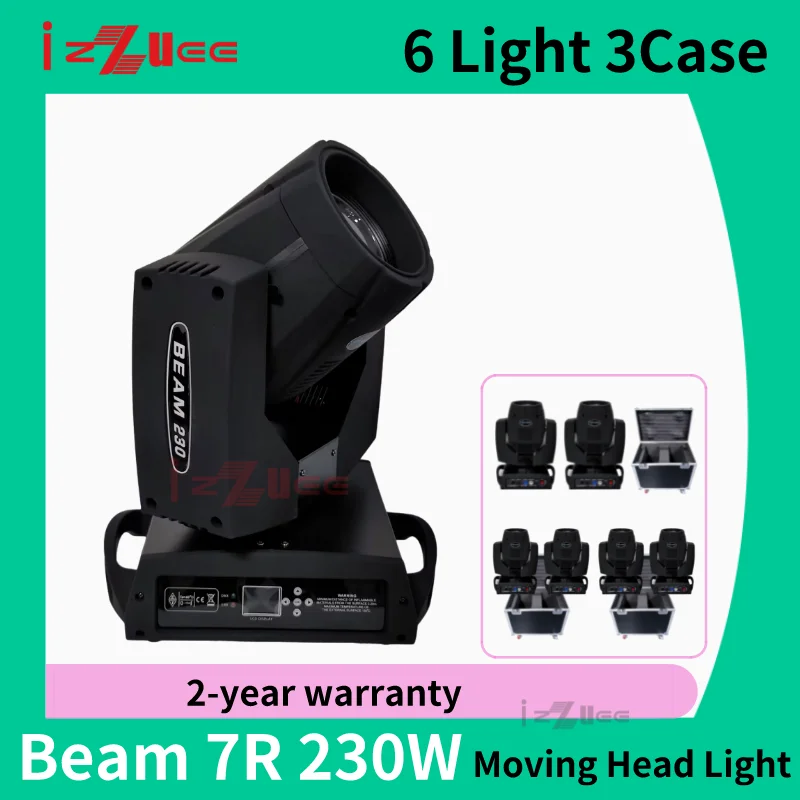0-TAX-1-6PCS-Lyre-Beam-230W-7R-Moving-Head-Light-Flight-Case-Beam-7R ...