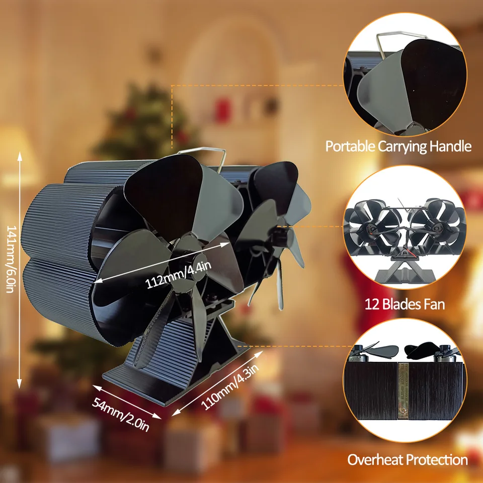 Woodstove Fans Heat Powered Heat Powered Wood Stove Fan - Dual Silent ...