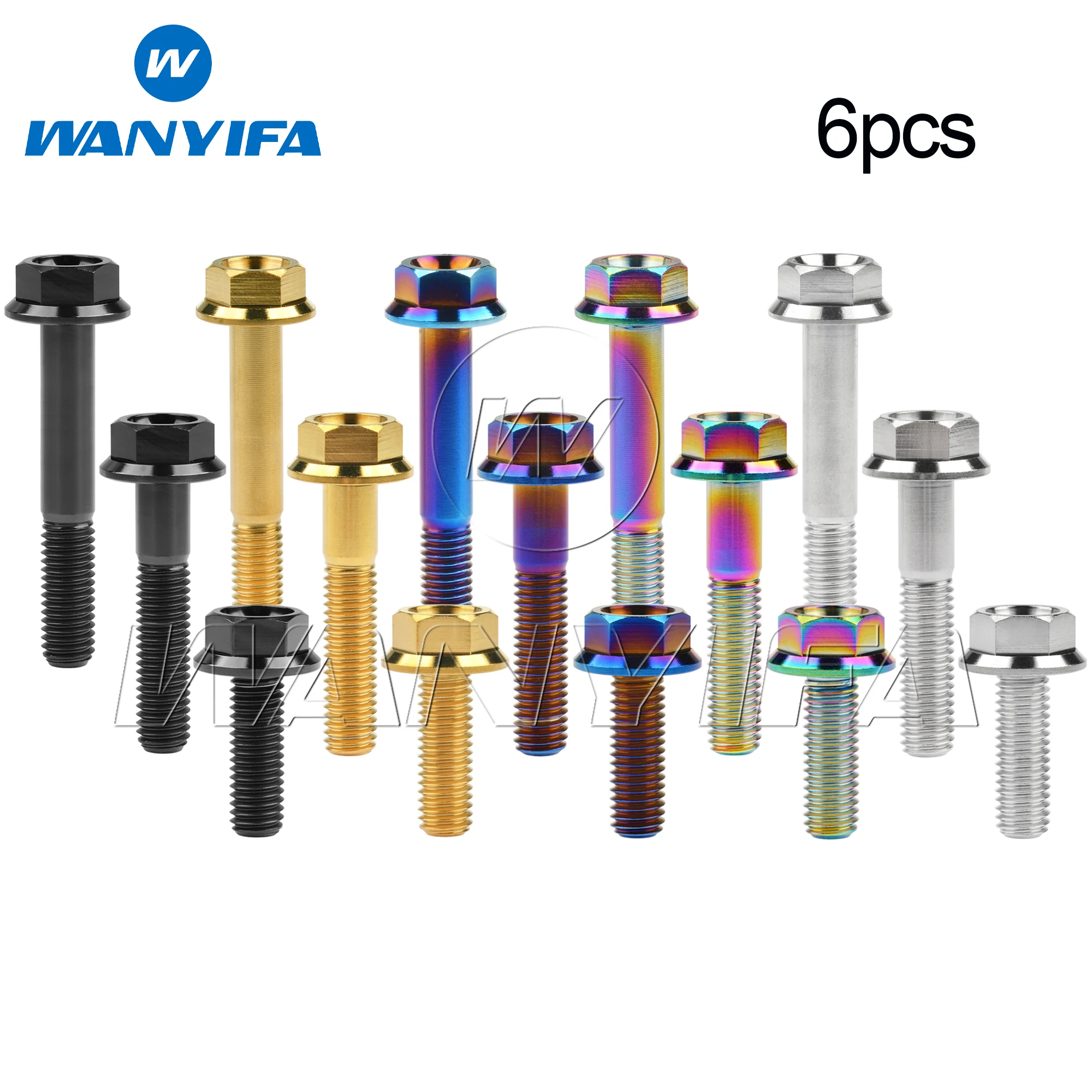 Wanyifa-6pcs-Titanium-Bolt-M8x15-20-25-30-35-40-45-50-55mm-DIN6921 ...