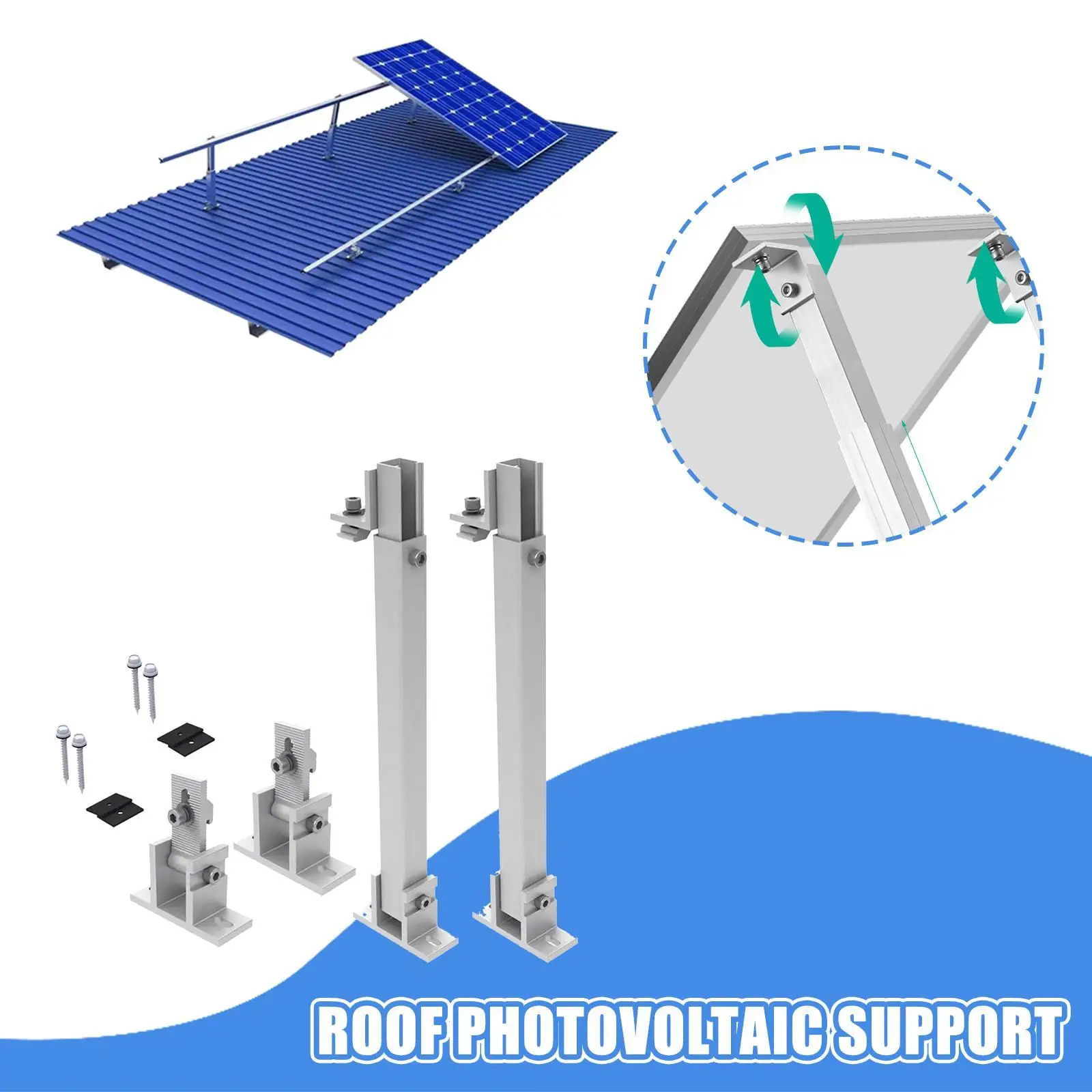 Solar-Panel-Adjustable-Angle-Bracket-Base-10-15-Degree-Aluminum-Alloy ...