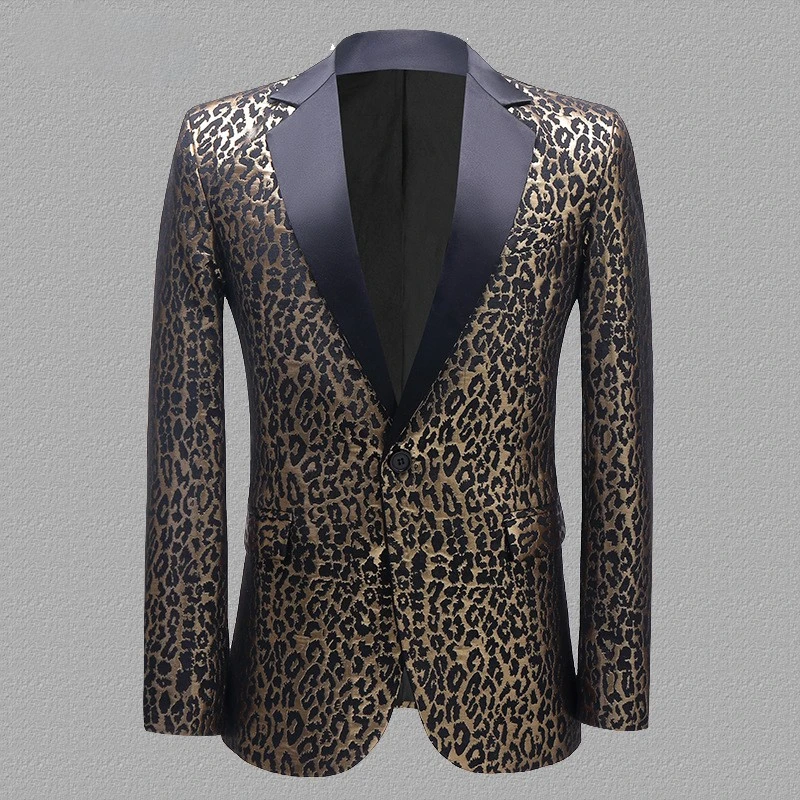 Leopard-Patterned-Jacquard-Suit-for-Men-Master-of-Ceremonies-Host-of ...