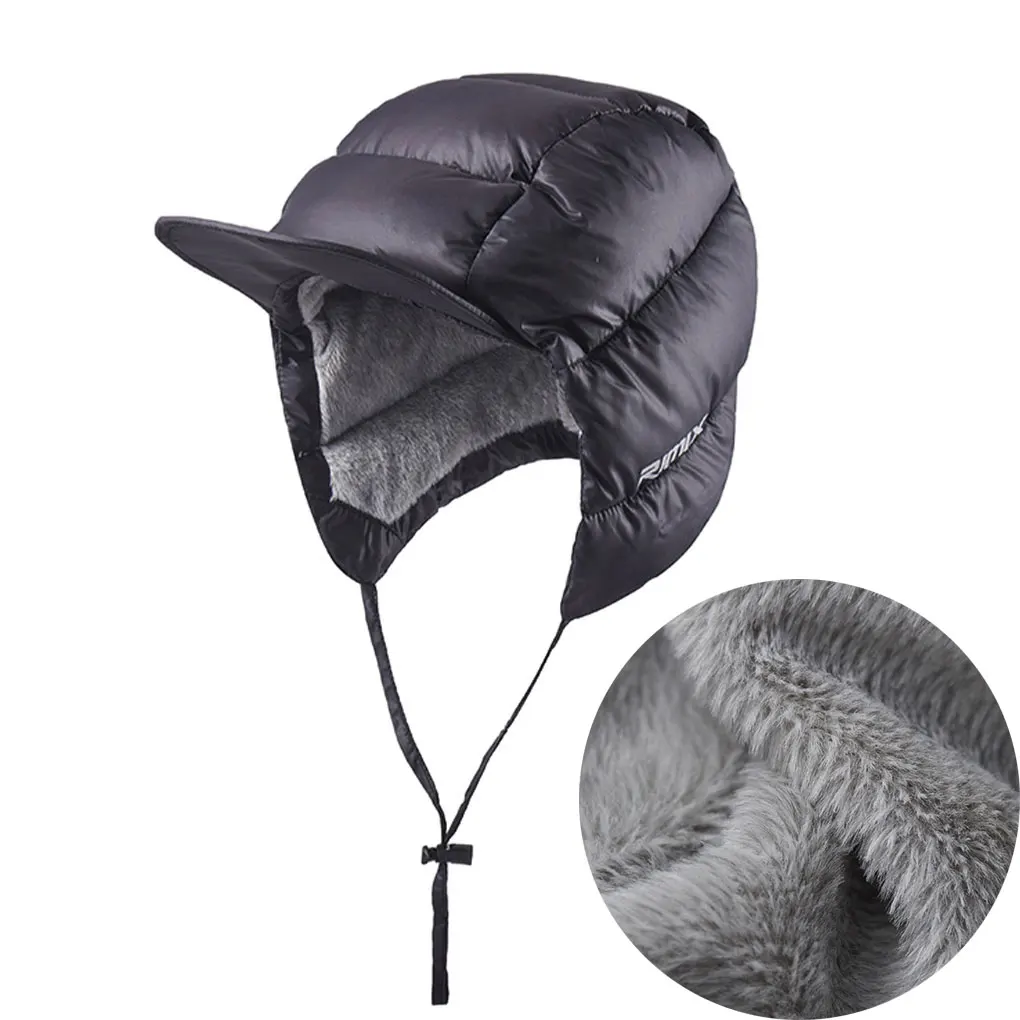 Windproof-Duck-Down-Peaked-Caps-Hat-Ski-Down-Earflap-Hats-Warm ...