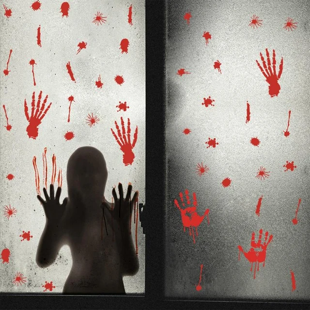 Bloody Handprint On Glass
