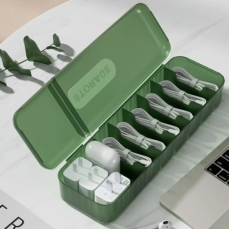 With-7-Compartments-Organizer-Charger-Cord-Storage-Box-Data-Cable ...