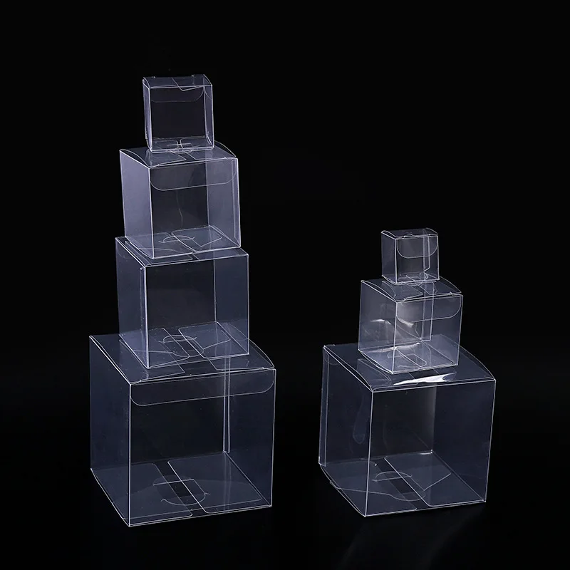 1 3x3x3cm 20pcs Multi Taille Carré Boîte D'emballage En Pvc Transparent ...