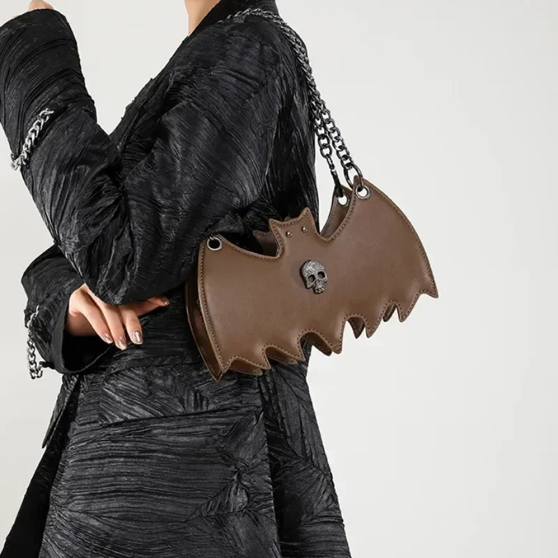 Funny Chain Crossbody Bag Black Bat Shape Bag for Women Cartoon ...