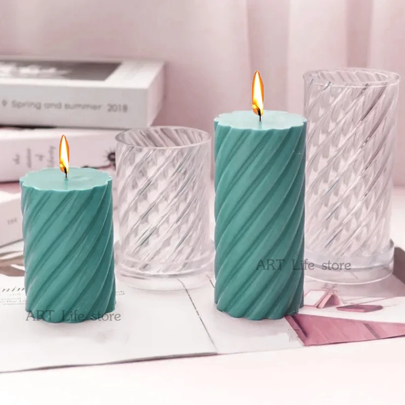 3D-Threaded-Cylindrical-Candle-Mold-DIY-Striped-Rotating-Column-Scented ...