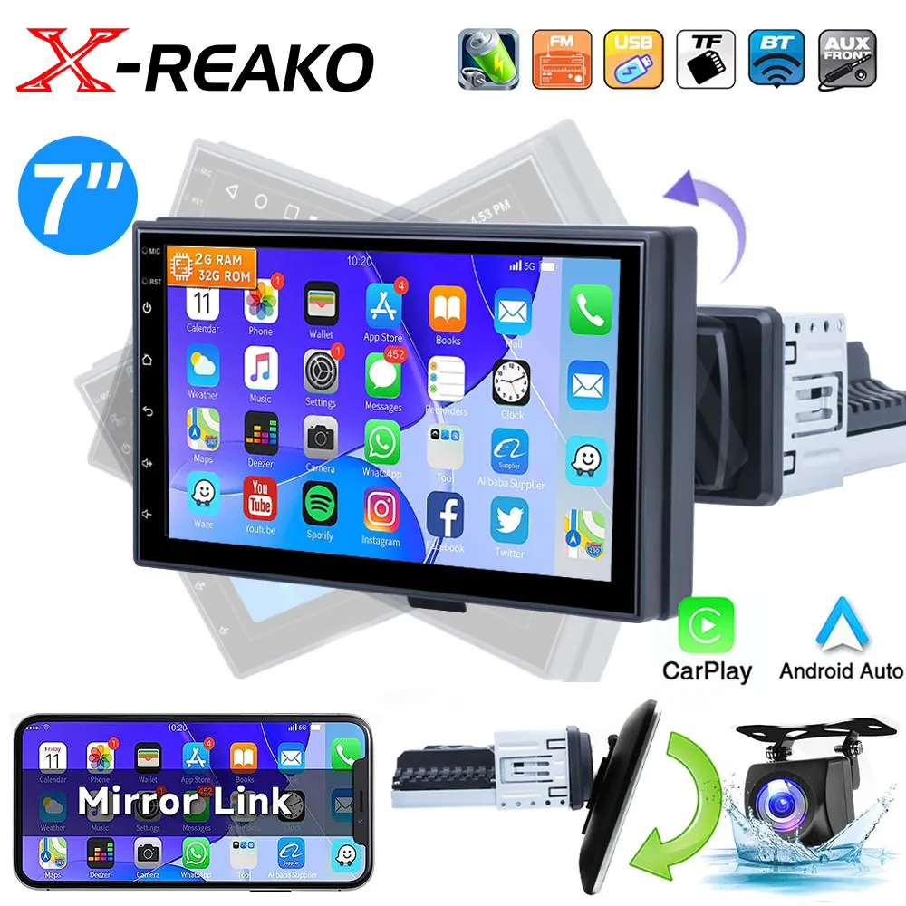 X-REAKO-Car-Radio-Android-12-7-360-Rotation-1-Din-Universal-Car ...