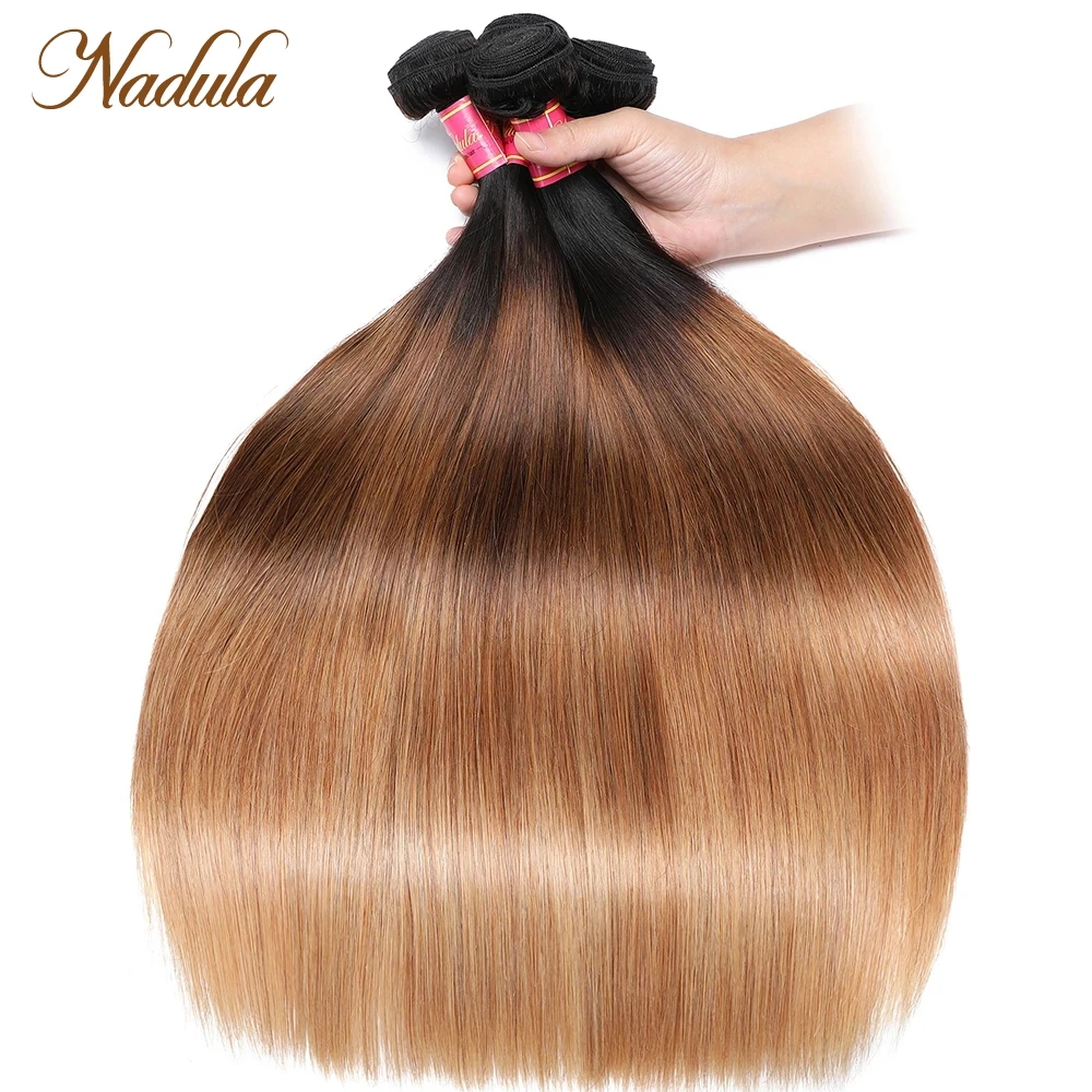Nadula mechones de cabello humano liso brasileño, mechones de pelo ...