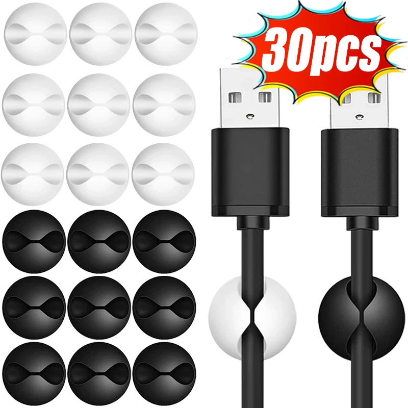 2-30pcs-Car-USB-Cable-Organizer-Self-Adhesive-Cable-Bracket-Cable-Clamp ...