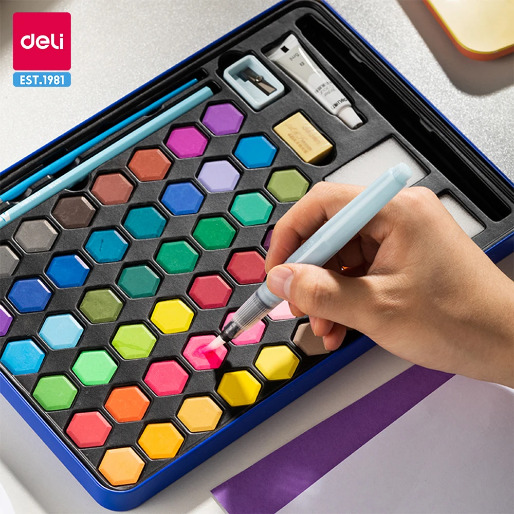 Deli-48-Solid-Professional-Watercolor-Paint-Set-48-Colors-Painting-Set ...