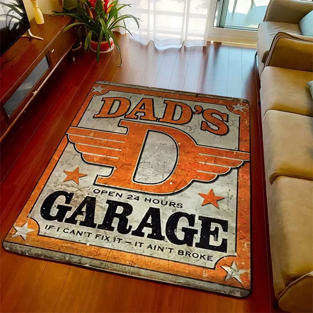 Dads-Garage-Funny-Rug-Garage-Rug-for-Men-Area-Rug-Living-Room-Decor-Man ...